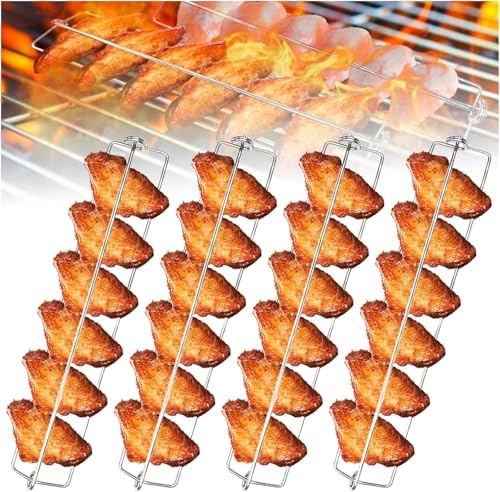 Amazon.com: 6 Pack Clamping Wing Rails for Grilling Chicken Wings, Wing ...