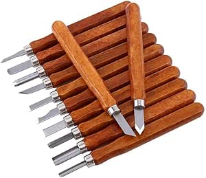 12PCS Wood Carving Tool Chisels Set Woodcut Knife Arts Crafts ...