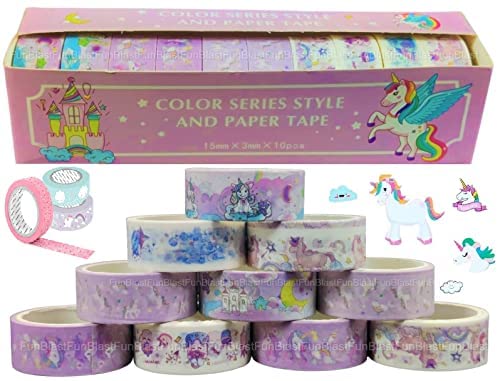 FunBlast Washi Tape Set- Unicorn Washi Tape Set, Designer Decorative ...
