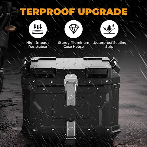 Snapklik.com : WANDA 55L Motorcycle Top Case, Aluminum Motorcycle Trunk ...