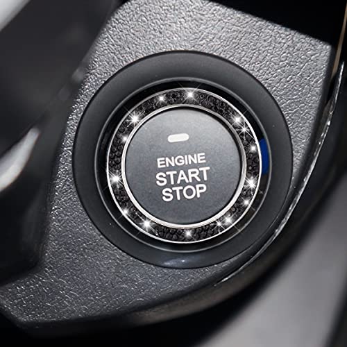 Car Bling Crystal Rhinestone Engine Start Ring Decals, 2 Pack Car Push ...