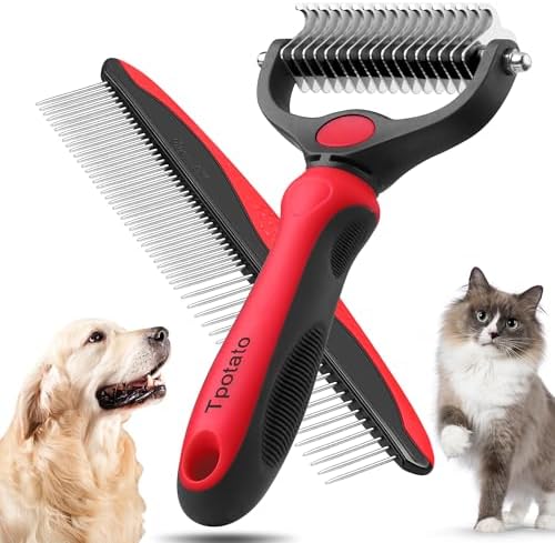 Amazon.com: Undercoat Rake for Dogs & Cats, Dematting Comb with Extra ...