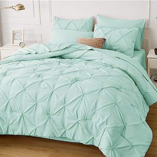 Amazon.com: Bedsure Twin Comforter Sets - 5 Pieces Pintuck Bedding Sets ...