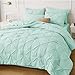Amazon.com: Bedsure Mint Green Comforter Set Queen - Bed in a Bag Queen ...
