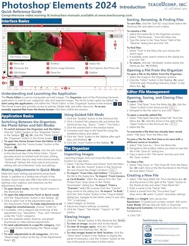 Adobe Photoshop Elements 2024 Introduction Quick Reference Training Tutorial Guide (Cheat Sheet ...