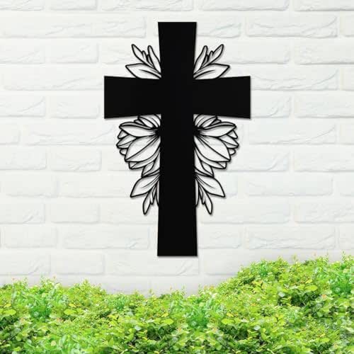 Amazon.com: Christian Cross Sign, Metal Cross Sign, Metal Christian ...
