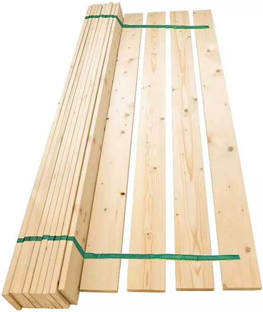 King 5ft Wooden Replacement Solid Pine Flat Bed Slats Set 1515mm Webbed ...