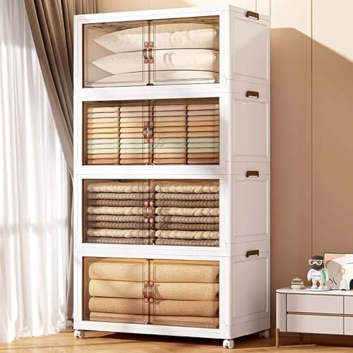 Amazon.com - Collapsible Storage Bins with Wheels and Lid - 3 x 21.6GAL ...