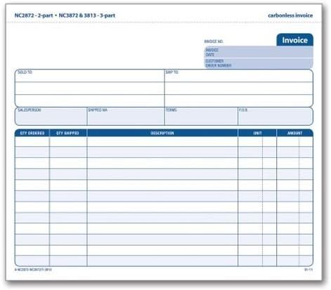 Adams Invoice Unit Set, 2-Part, Carbonless, 8.5 x 7.44 Inch, 50-Pack ...