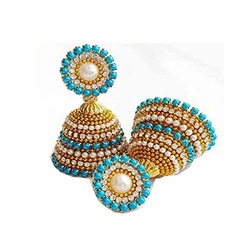 Buy VR Boss Fashion Blue Gold Color Beads Fashion Silk Thread Triangle ...