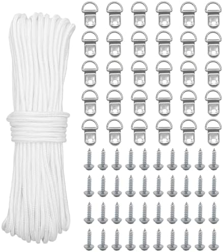 KAXIMON 30M x 2mm Picture Hanging Cord, White Strong Nylon Picture ...