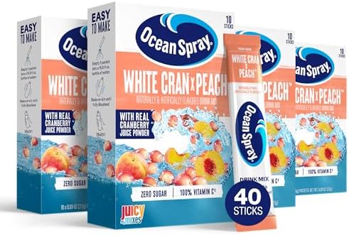 Amazon.com : Ocean Spray® White Cran-Peach™ Zero Sugar Powder Drink Mix ...