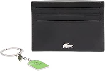 Amazon.com: Lacoste Men's FG Card Holder and Keychain Gift Set, Black ...