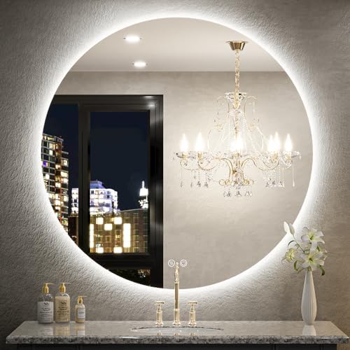 Amazon.com: FTOTI 36 Inch LED Round Mirror,Backlit Lighted Bathroom ...
