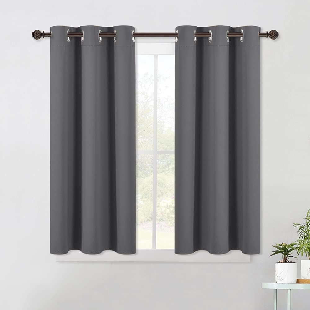 Amazon.com: ZINCIN Grey Winow Curtains for Privacy 2 Panels 34x70 ...