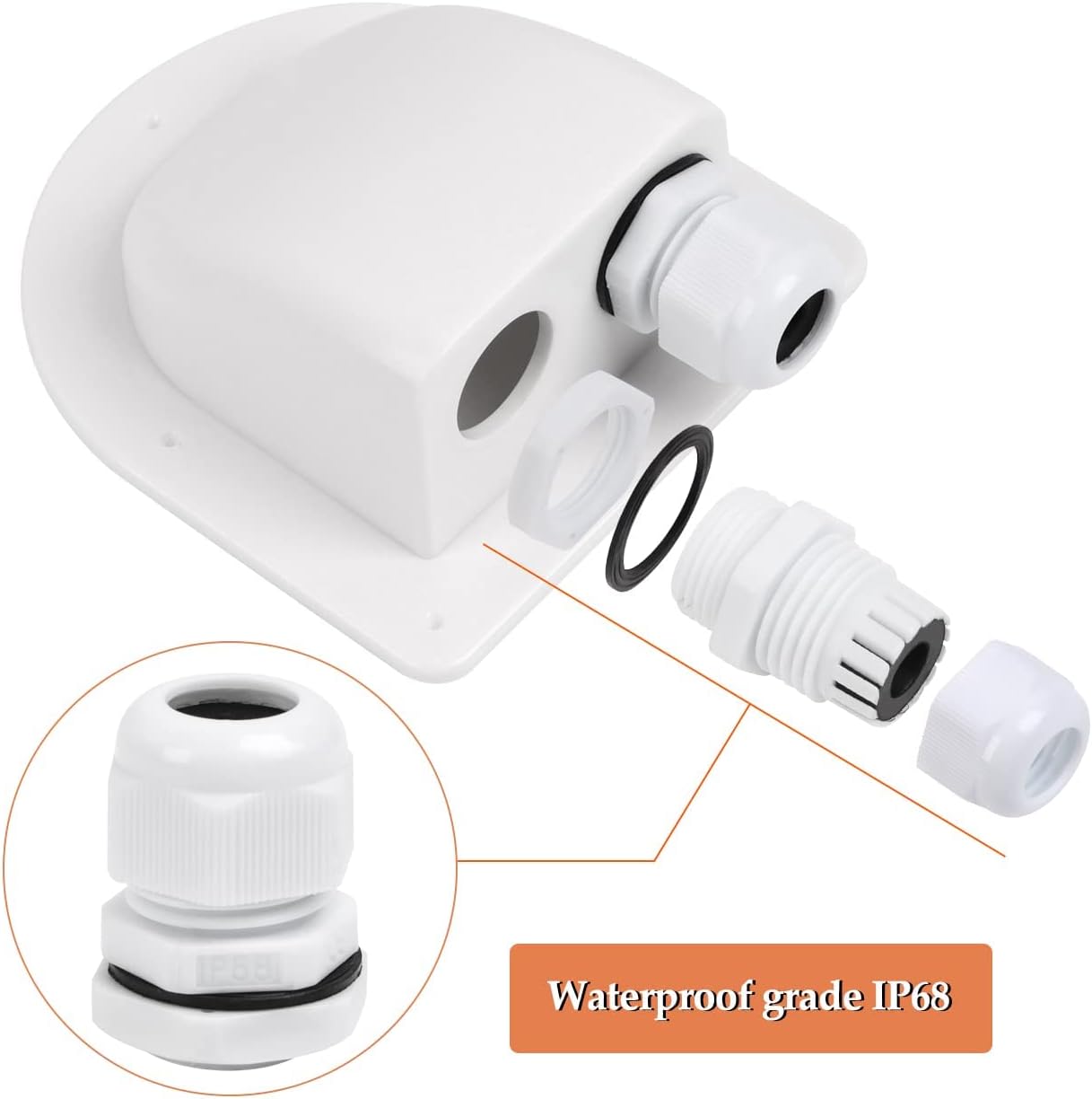 ABS Solar Double Cable Entry Gland Housing, Weatherproof Cable Entry ...
