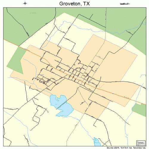 Amazon.com : Large Street & Road Map of Groveton, Texas TX - Printed ...