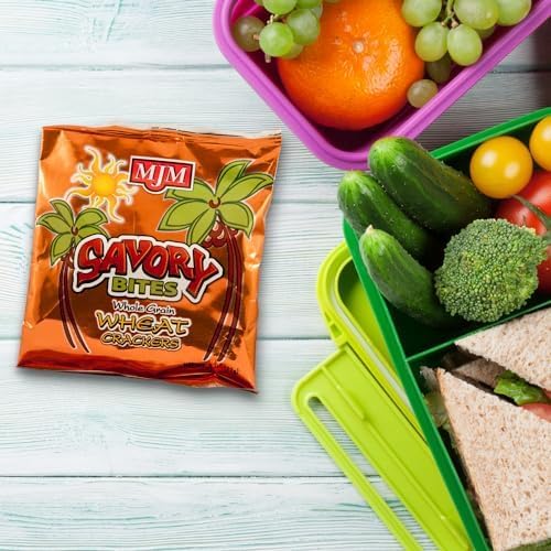 Amazon.com: MJM Savory Bites Whole Grain Wheat Crackers - Case of 25 ...