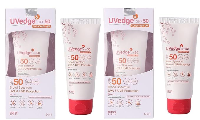 UV_EDGE SPF 50 SUNSCREEN GEL,-50ml-Pack of 2 : Amazon.in: Beauty