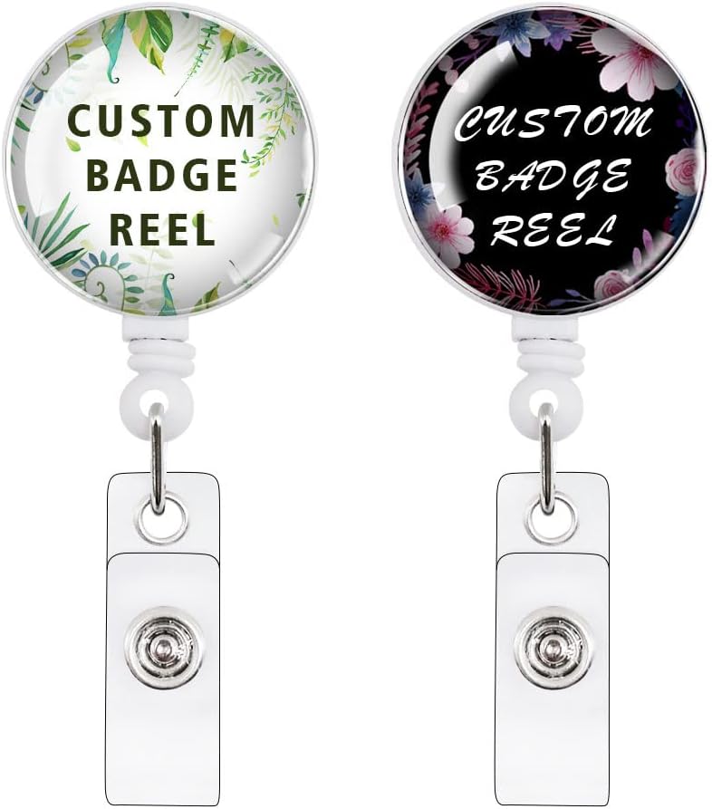 Amazon.com : Custom Decorative Retractable ID Badge Holder Reels with ...