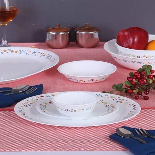 Corelle Ditsy Floral Glass 14Pcs Dinner Set, Multicolor : Amazon.in ...