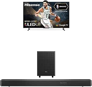 Amazon.com: Hisense 75-Inch Class Premium U8 Series ULED Mini-LED Dolby Vision IQ 144Hz Google ...