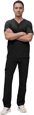 Amazon.com: Monarch Uniforms Men's Scrub Set V-Neck Scrub Sets with ...