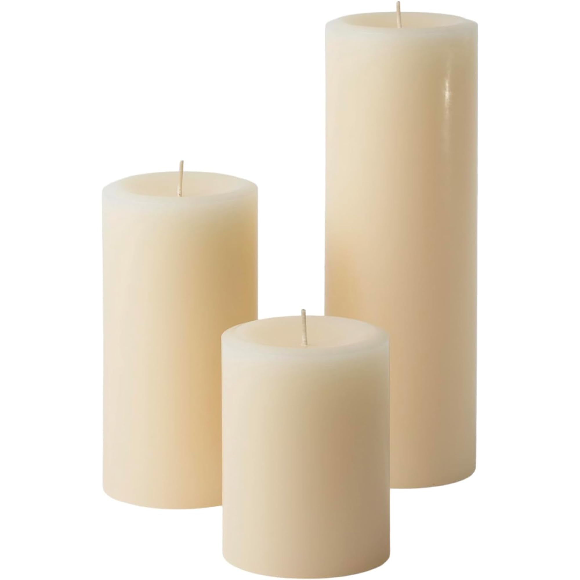 Amazon.com: Mister Candle Unscented Dripless Pillar Candles Set of 3 ...