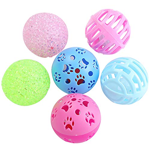 Dorakitten 6PCS Cat Jingle Ball Set Assorted Cat Bell Ball Kitten ...