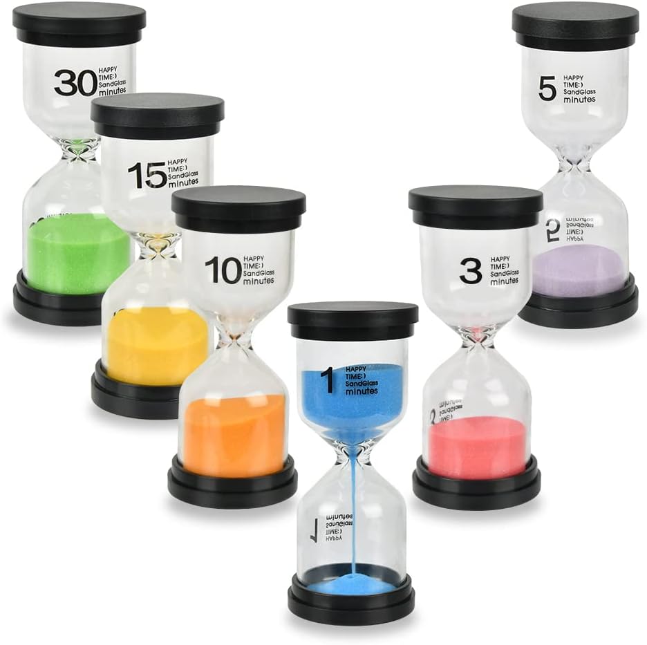 6 Pcs Color Sand Timers,Sand Timers for Kids,Sand Timers for Autistic ...