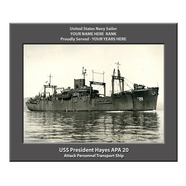 Amazon.com: USS Presisent Hayes APA-20 Personalized United States Navy ...