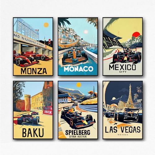 Amazon.com: MERI HOME Formula 1 Poster Wall Art Collage Kit - 48 Pcs F1 ...