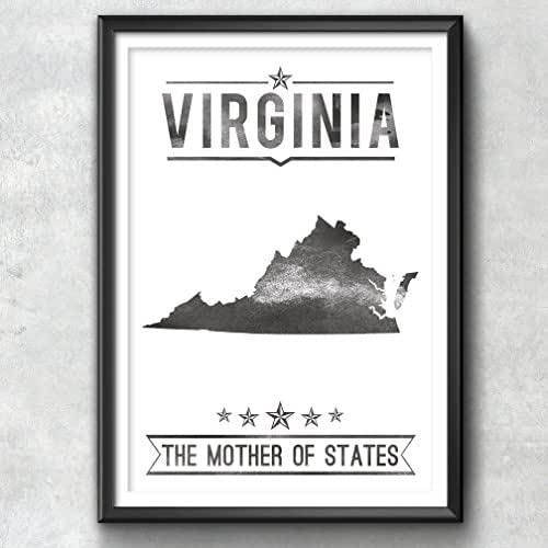 Amazon.com: Virginia State Typography Print, Typography Poster ...