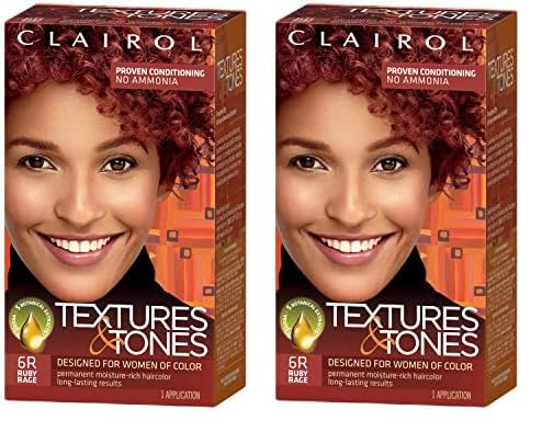 Amazon.com: Textures & Tones Hair Color 6r Ruby Rage (Pack of 2 ...