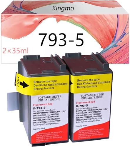 Amazon.com: 793-5 Fluorescent Red Postage Ink Cartridge : 2 Pack ...