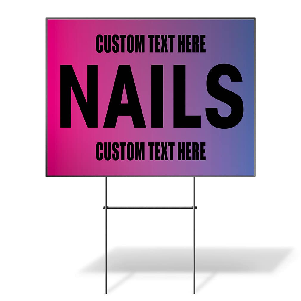 Custom Weatherproof Yard Sign Salon & Spa Nails #1 Outdoor Advertising ...