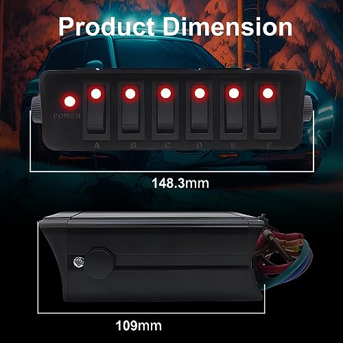 Snapklik.com : 6 Gang Rocker Switch Box Rocker Toggle Switch Panel Box ...