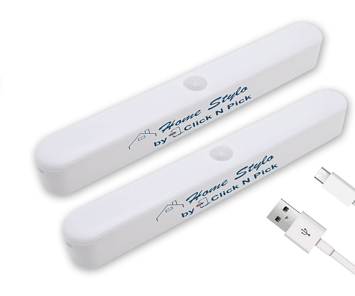 Buy Home Stylo® Pack of 2 Under Cabinet Motion Sensor Lights - USB ...