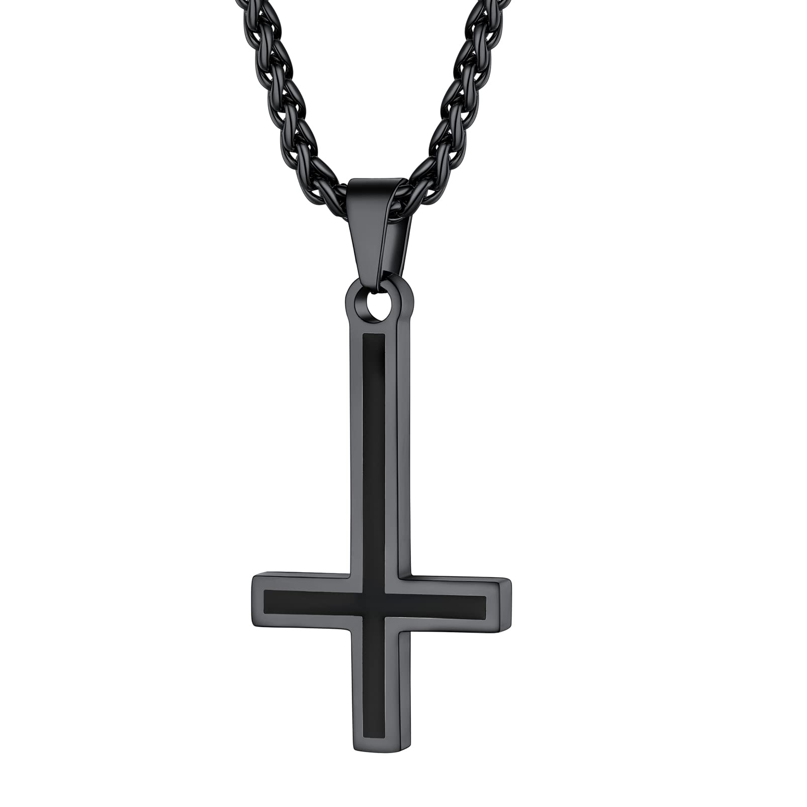 Snapklik.com : Gothic Black Necklace Men Satanic Jewelry Upside Down ...