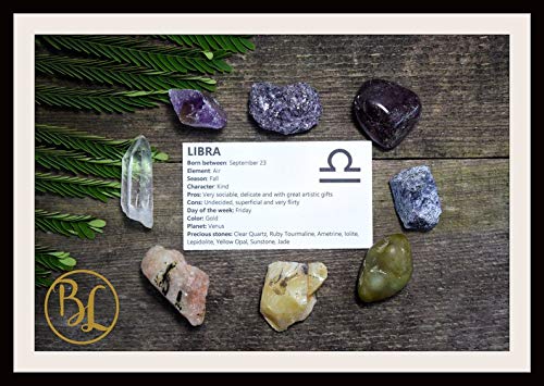 Amazon.com: LIBRA Gemstone Kit 8 Zodiac Libra Gemstones Set Healing ...