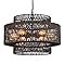 Widluth 23.6" Rattan Chandelier Light Fixture Vintage 6-Lights Boho ...