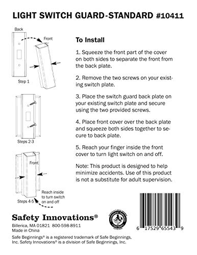 Child Proof Light Switch Guard - for Standard (Toggle) Style - Want It All