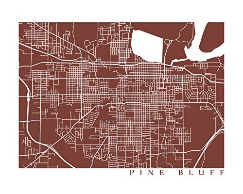 Amazon.com: Pine Bluff Map Print : Home & Kitchen