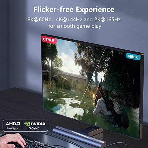 Snapklik.com : FIBBR Fiber Optic Displayport Cable, High Speed Optical ...