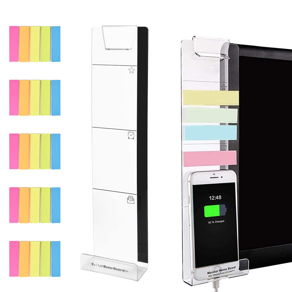 Buy UCNOGIM 2 Pcs Acrylic Monitor Message Board, Monitor Memo Board ...