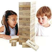 Amazon.com: Juegoal 54 Pieces Giant Tumble Tower Blocks Game Giant Wood ...