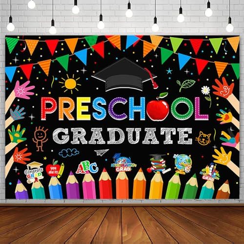 Amazon.com : AIBIIN 7x5ft Preschool Graduation Backdrop Kindergarten ...
