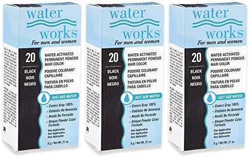 Amazon.com : Water Works Hair Color Powder, Black – Permanent Hair Dye ...