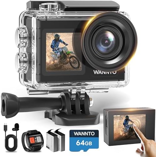 WANNTO Action Camera 5K 24MP Motion 5 Pro, WiFi EIS 170° Wide Angle ...