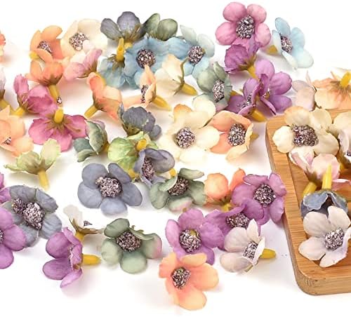 ADERTOS 120 PCS Artificial Daisy Flowers Heads Fake Mini Silk Flowers ...